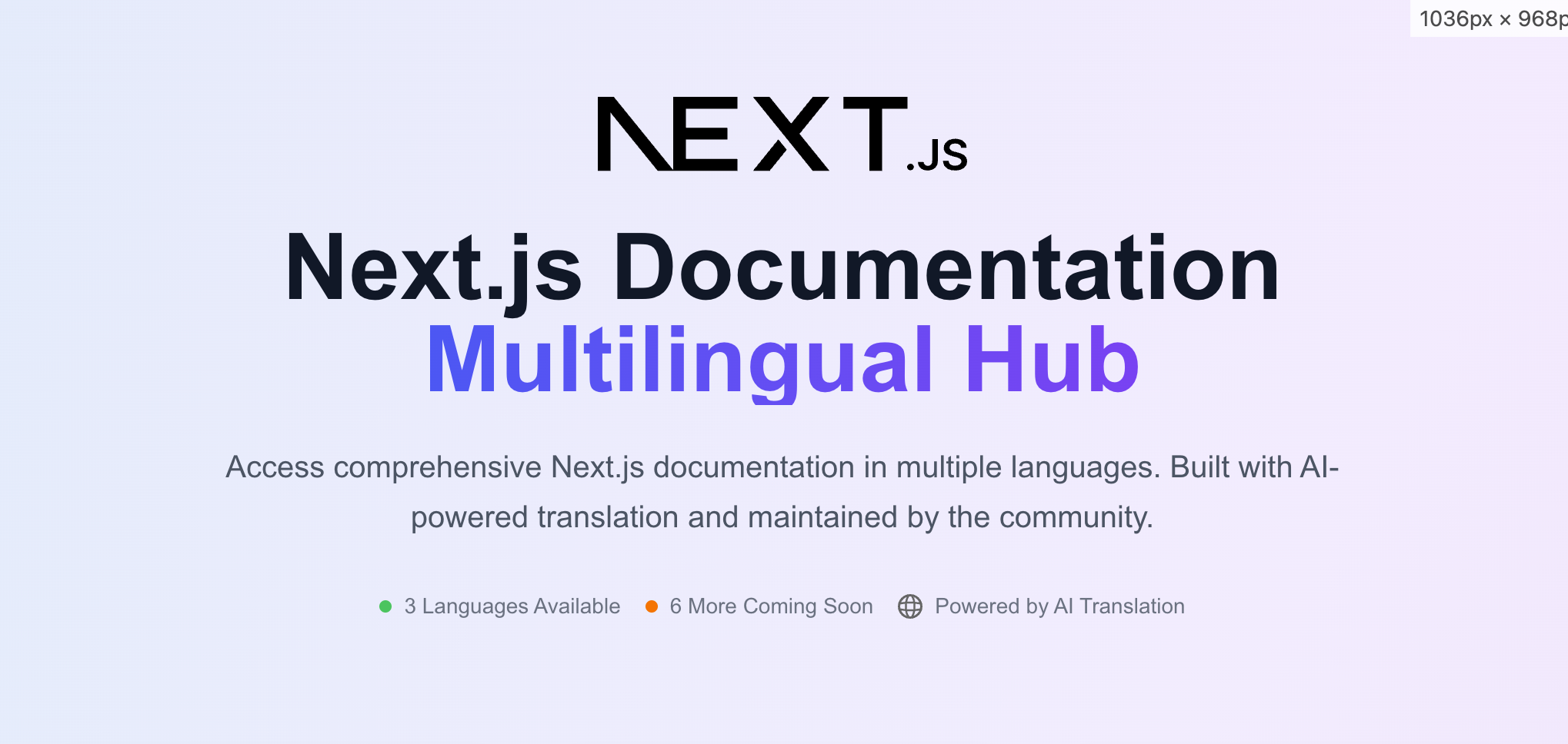 Next.js Documentation - Multilingual Hub